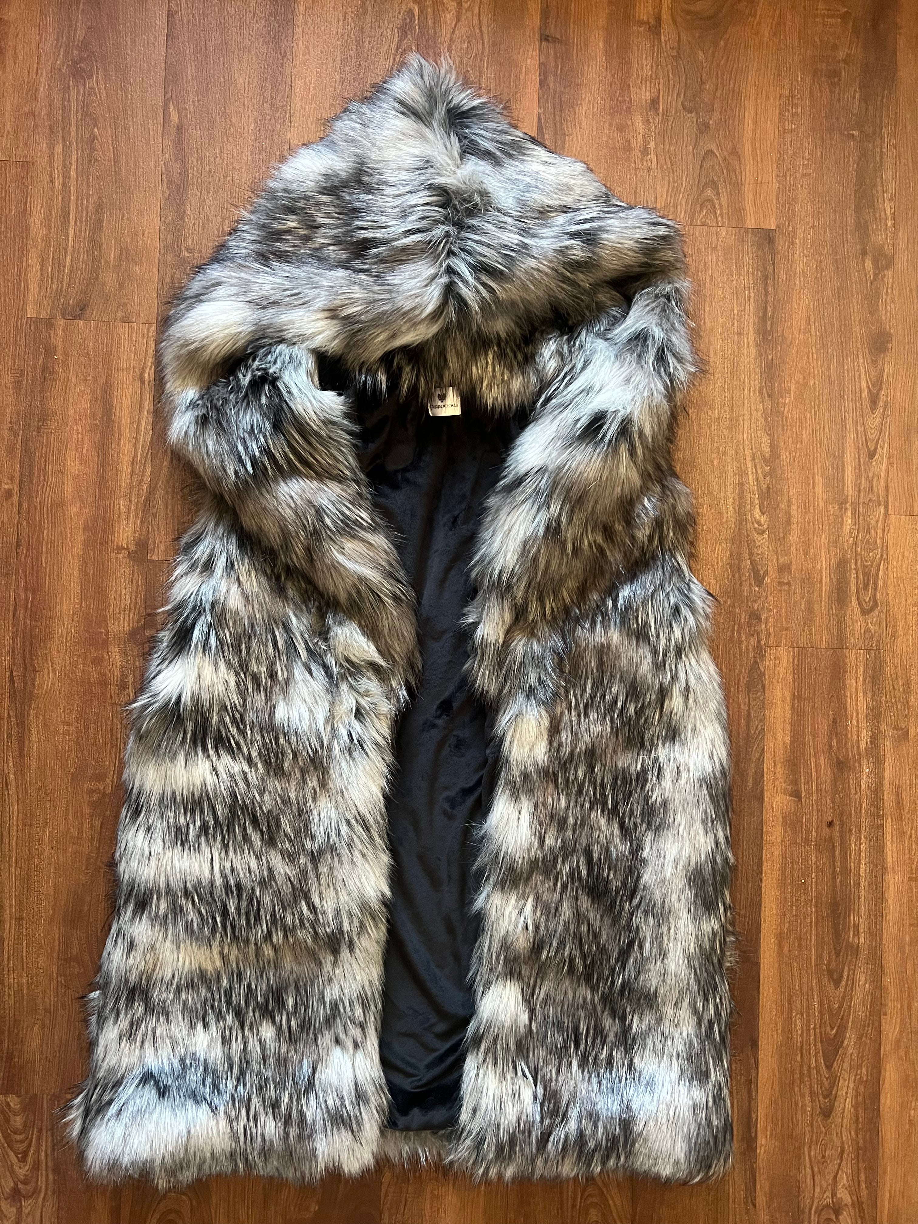 gray wolf cruelty-free faux fur coats for men | Furrocious Furr