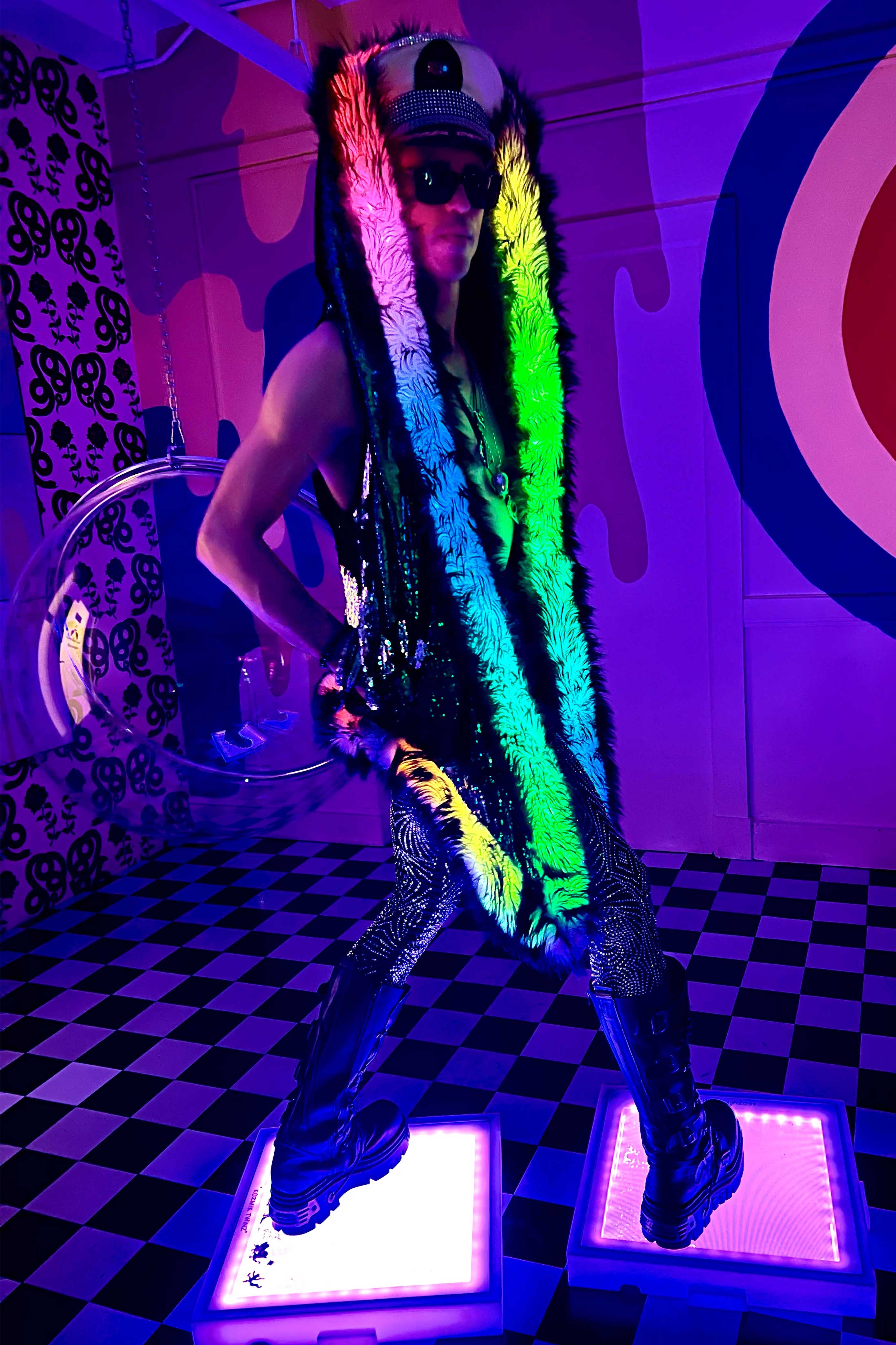 men's LED sequin vests for burning man | Furrocious Furr